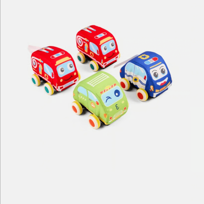 Toy. 4 soft retractable cars